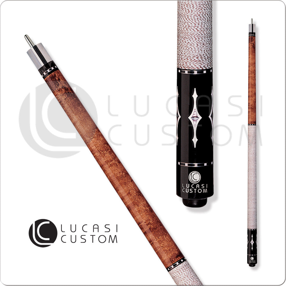 Lucasi LZE9 Custom Pool Cue with Ebony Sleeve & Mother-of-Pearl Inlays ...