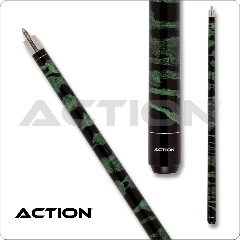 Action VAL02 Value Series Pool Cue - Emerald Splatter Design – OTH ...